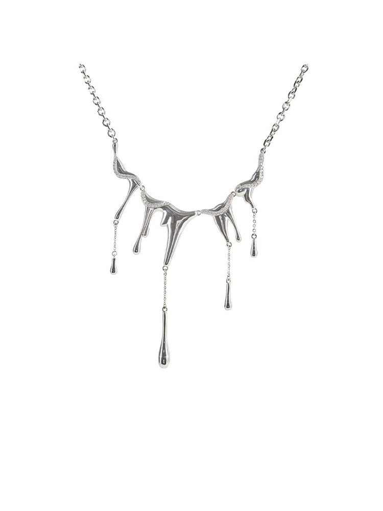 LIQUID LOVE MELTING MINORITY METAL NECKLACE-RIVER – ParanoidPuppy